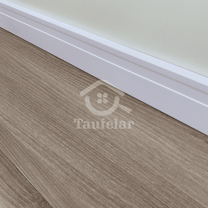 Rodapé de Pvc Branco Neve 7cm Barra de 2 Metros Real Pvc - Taufelar